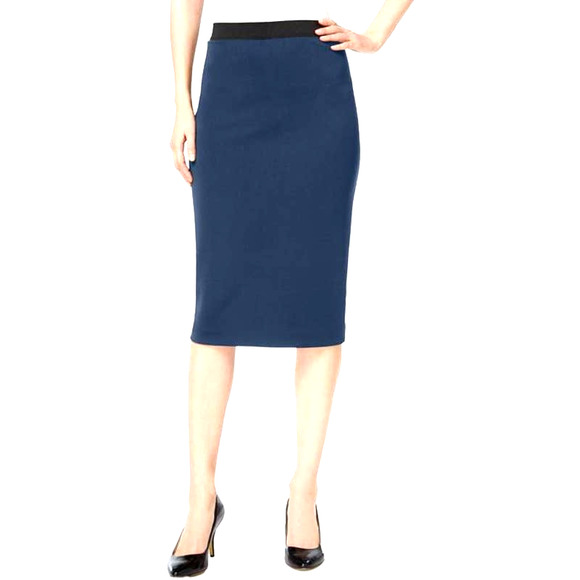 Alfani | Skirts | New Navy Blue Scuba Pencil Skirt Alfani Form Fitting ...